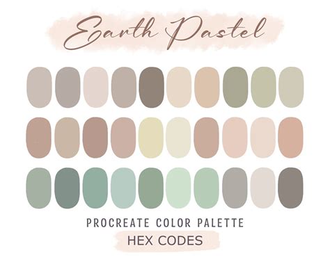 Earth Tones Color Palette For Procreate And HEX Codes For 60 OFF