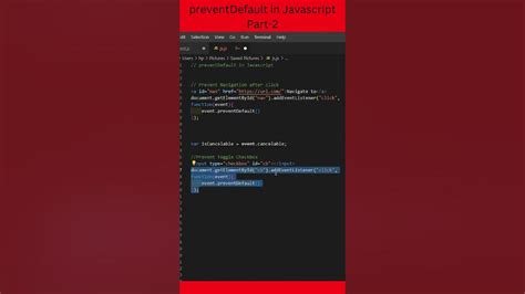 must know javascript event preventdefault cancelable event part 2 shorts youtubeshorts