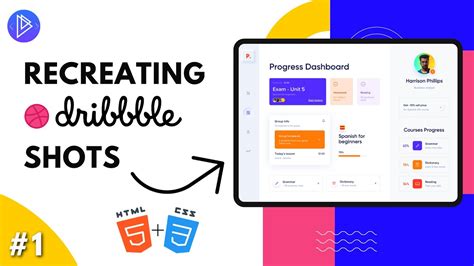 Recreating Dribbble Shots From Scratch With Html Css Youtube