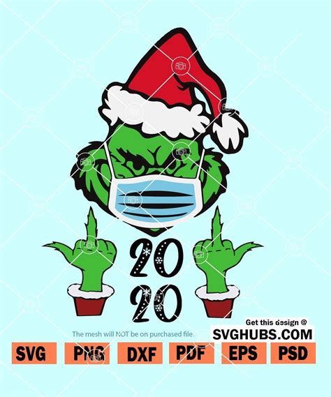 Merry Fucking Christmas SVG Grinch Middle Finger SVG Christmas 2020 SVG