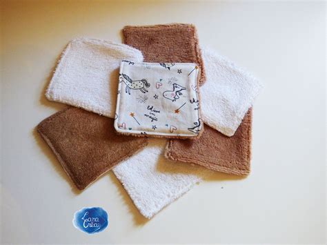Lot de 7 lingettes démaquillantes lavables fait main made in france