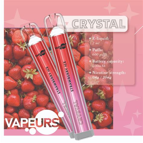 Vapeurs Crystal 600 Puffs Disposable Vape Pen Smoking Pipe Hookah