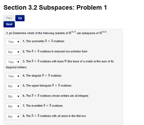 solved determine which of the following subsets r 3x3 are