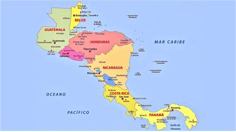 Mapa Pol Tico De Centroam Rica