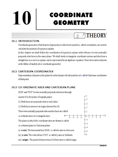 ch 10 coordinate geometry mathematics class x pdf cartesian