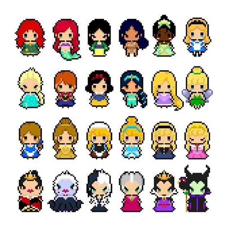 Résultat de recherche d images pour mini princesse pixel art Pixel