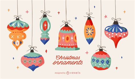 Descarga Vector De Paquete De Ilustraciones De Adornos Navide Os