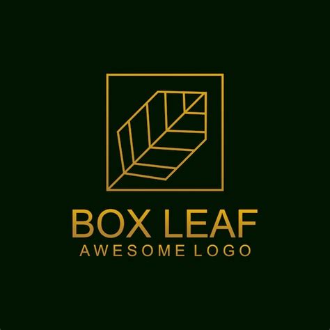 Illustration Des Luxus Blatt Box Linienlogos Premium Vektor