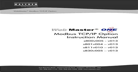 modbus tcp ip option instruction manual walchem tcp ip option instruction manual s800v005