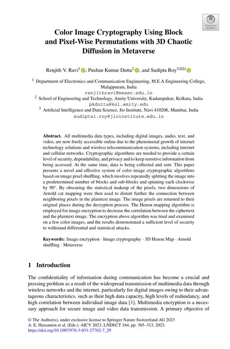 pdf color image cryptography using block and pixel wise permutations with 3d chaotic diffusion
