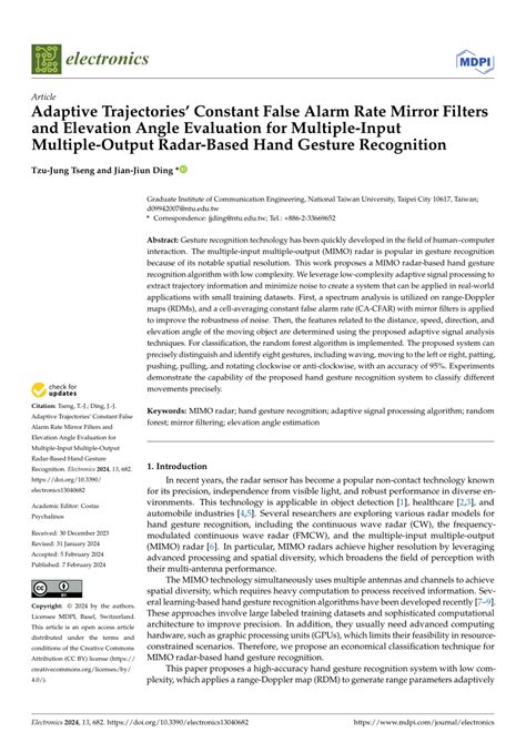 pdf adaptive trajectories constant false alarm rate mirror filters and elevation angle