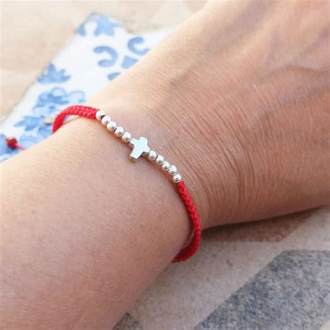 Pulsera Decenario plata 925 macramé rojo pombaycruz