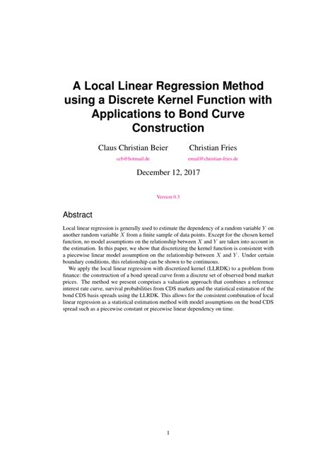 pdf a local linear regression method using a discrete kernel function with applications to