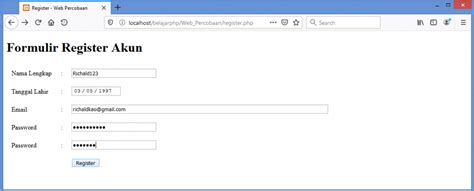 Membuat Halaman Register Di Php Sipintek Sipintek