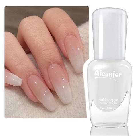 Amazon Aieenjor Esmalte de uñas blanco lechoso esmalte de uñas de
