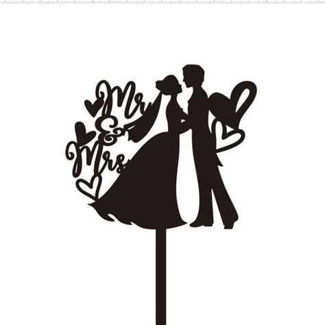 Acrylic Heart Mr Mrs Groom Bride Cake Toppers CP393 9 In 2024