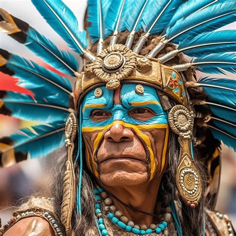 Premium AI Image A Man In A Native American Costume With A Feather