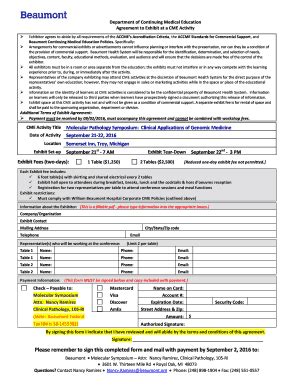 Fillable Online Agreement To Exhibit At A CME Activity Fax Email Print