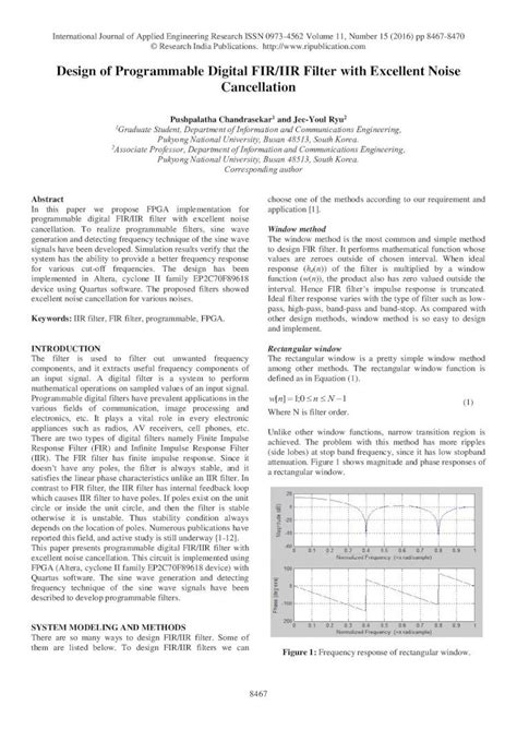 pdf design of programmable digital fir iir filter with · pdf filethe fir filter has finite