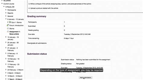 how to do an assignment on moodle youtube