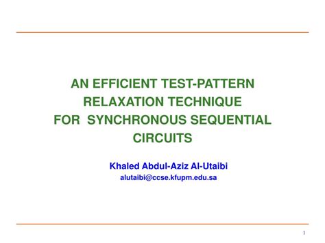 ppt an efficient test pattern relaxation technique for synchronous sequential circuits