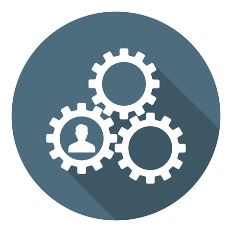 Human Resourse Managment Icon Gears Showing Teamwork Cooperation
