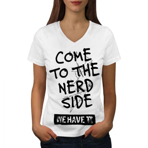 Wellcoda Geek Side Womens V Neck T Shirt Maths Joke Graphic Design Tee Ebay