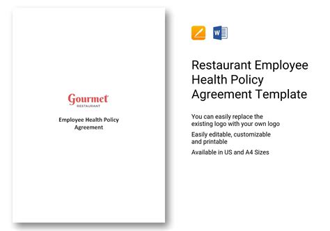 Restaurant Employee Health Policy Agreement Template In Word Apple Pages