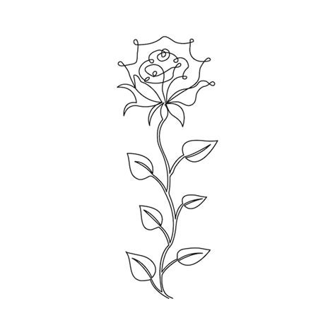 Desenho Cont Nuo De Uma Linha M O Flor De Rosa Ilustra O Vetorial De