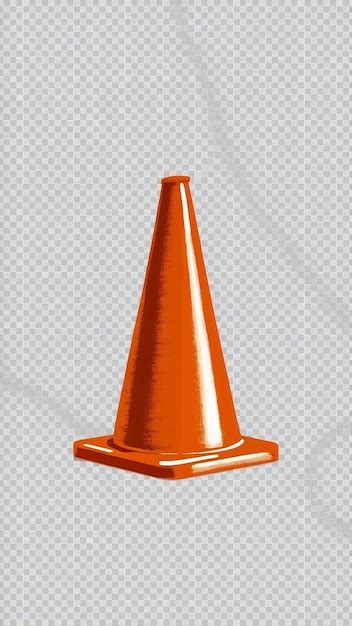 Orange White Traffic Cone On Isolate Transparency Background PNG