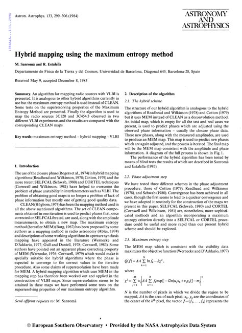 pdf hybrid mapping using the maximum entropy method