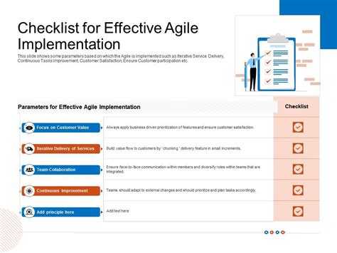 checklist for effective agile implementation implementation ppt elements presentation graphics