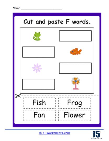 Letter F Worksheets Cut And Paste