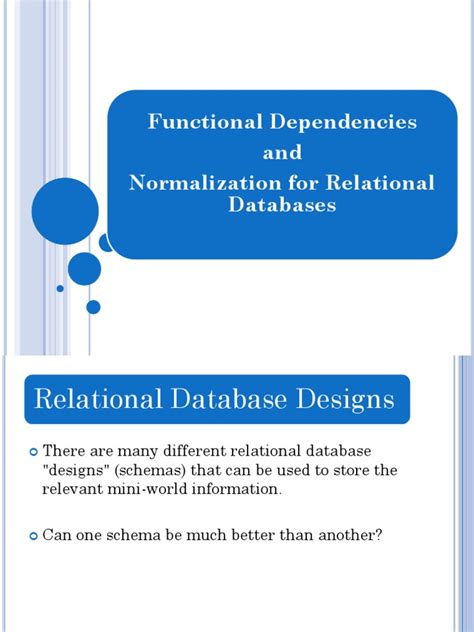 functional dependencies and normalization4 pdf relational model relational database
