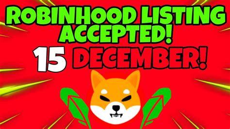 SHIBA INU COIN FINALLY ROBINHOOD LISTING ACCEPTED SHIBA INU NEWS