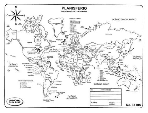 Pin en Mapas infografías y monografías Planisferio con nombres