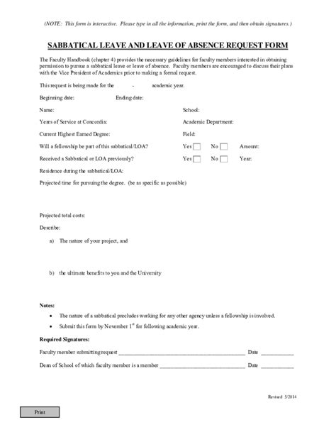 Fillable Online Falcon Cuw Advanced Study Leave Request Form Fax Email