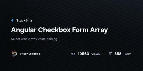 Angular Checkbox Form Array Stackblitz