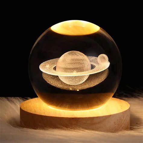 Sistema Solar 3D De Astronom A Bola De Cristal Con Iluminaci N LED