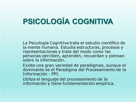 Psicología cognitiva definición y conceptos Colegio de Psicólogos SJ