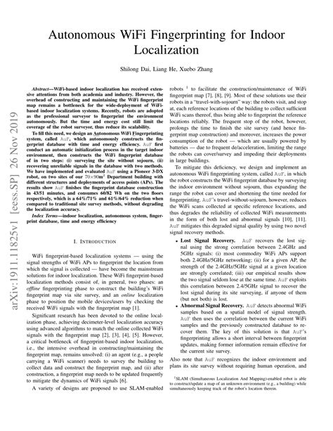 pdf autonomous wifi fingerprinting for indoor localization