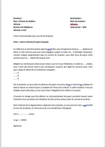 Lettre De Mise En Demeure Pour Loyer Impay Mod Le T L Charger