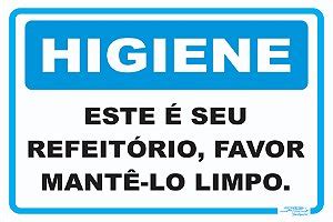 Placa Lembre se Este Refeitório é Seu Ajude a Mantê lo Limpo Afonso