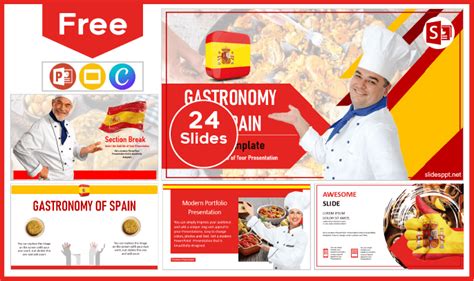 Modèle de gastronomie espagnole Modèles pour PowerPoint et Google Slides