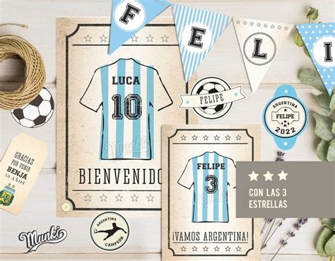 Kit Imprimible Futbol Selección Argentina PERSONALIZADO