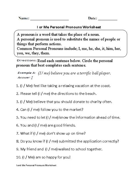 Types Of Pronouns Worksheets Pdf With Answers