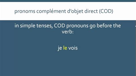 Les Pronoms French Direct Object Pronouns Lesson And 48 OFF
