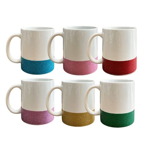Caneca Cer Mica Branca Glitter Na Base Ml Emp Rio Sublima O