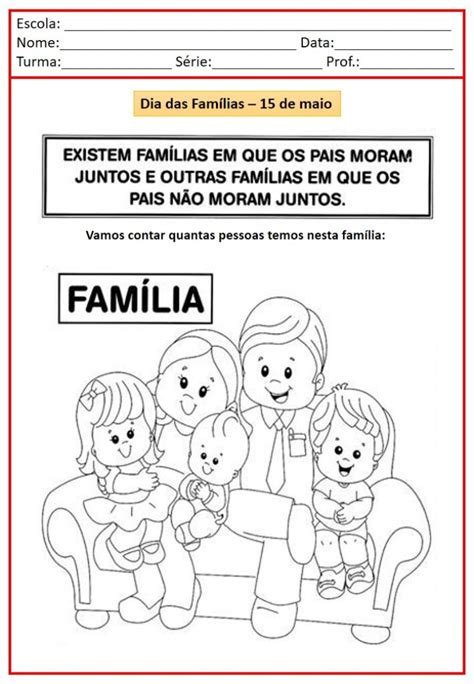 ATIVIDADES PARA O DIA DA FAMÍLIA Atividades para a Educação Infantil
