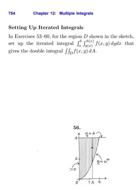 solved setting up iterated integrals in exercises 53 60 for